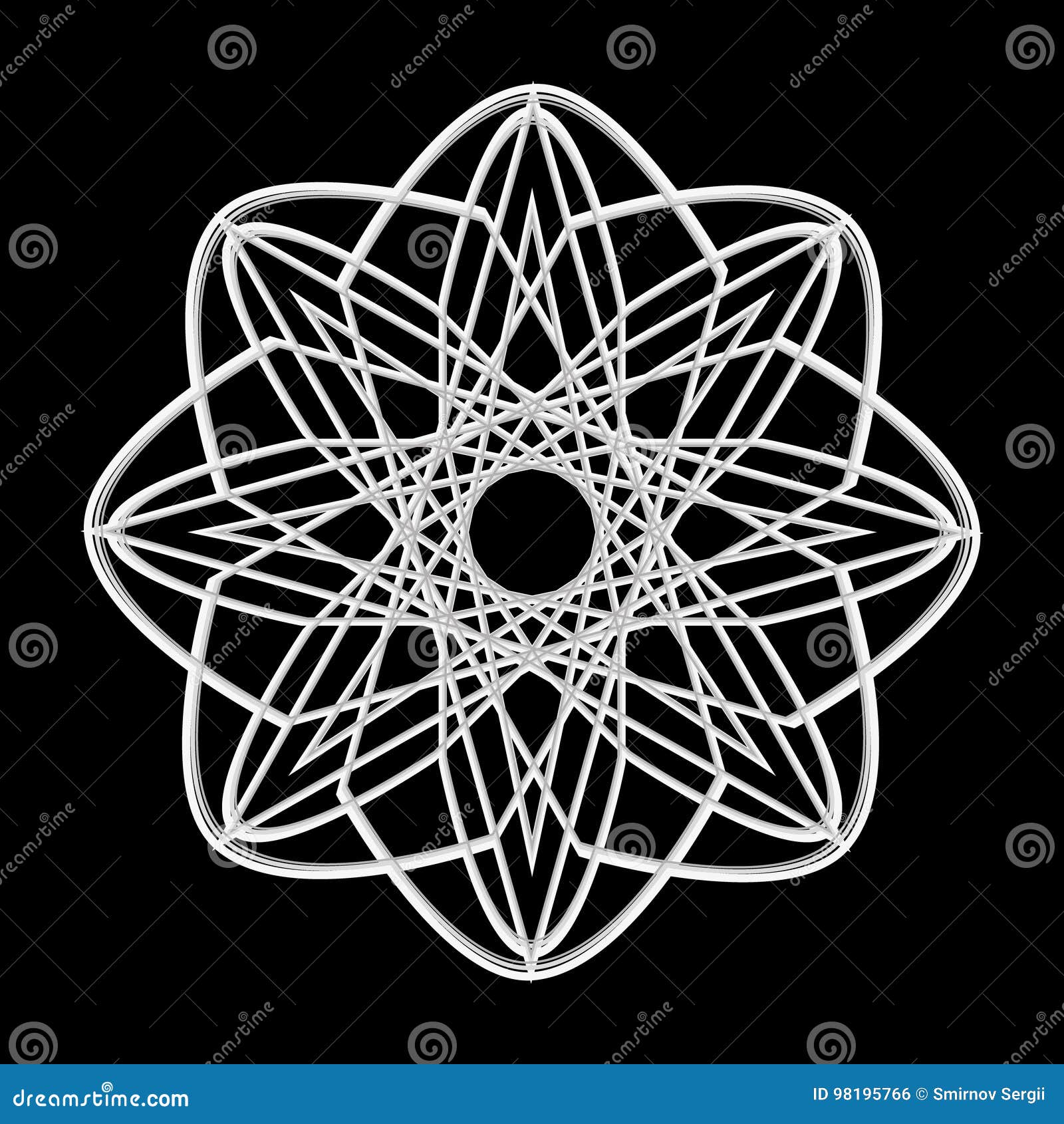 Beautiful and Symmetrical Geometric Pattern Stock Illustration ...