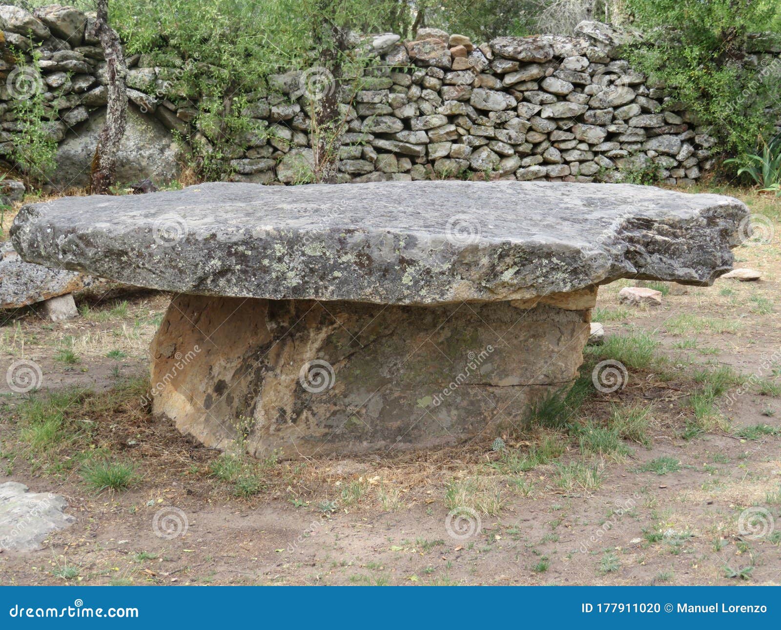 Beautiful Table of Natural Stone of Great Size Very Old Stock Photo ...