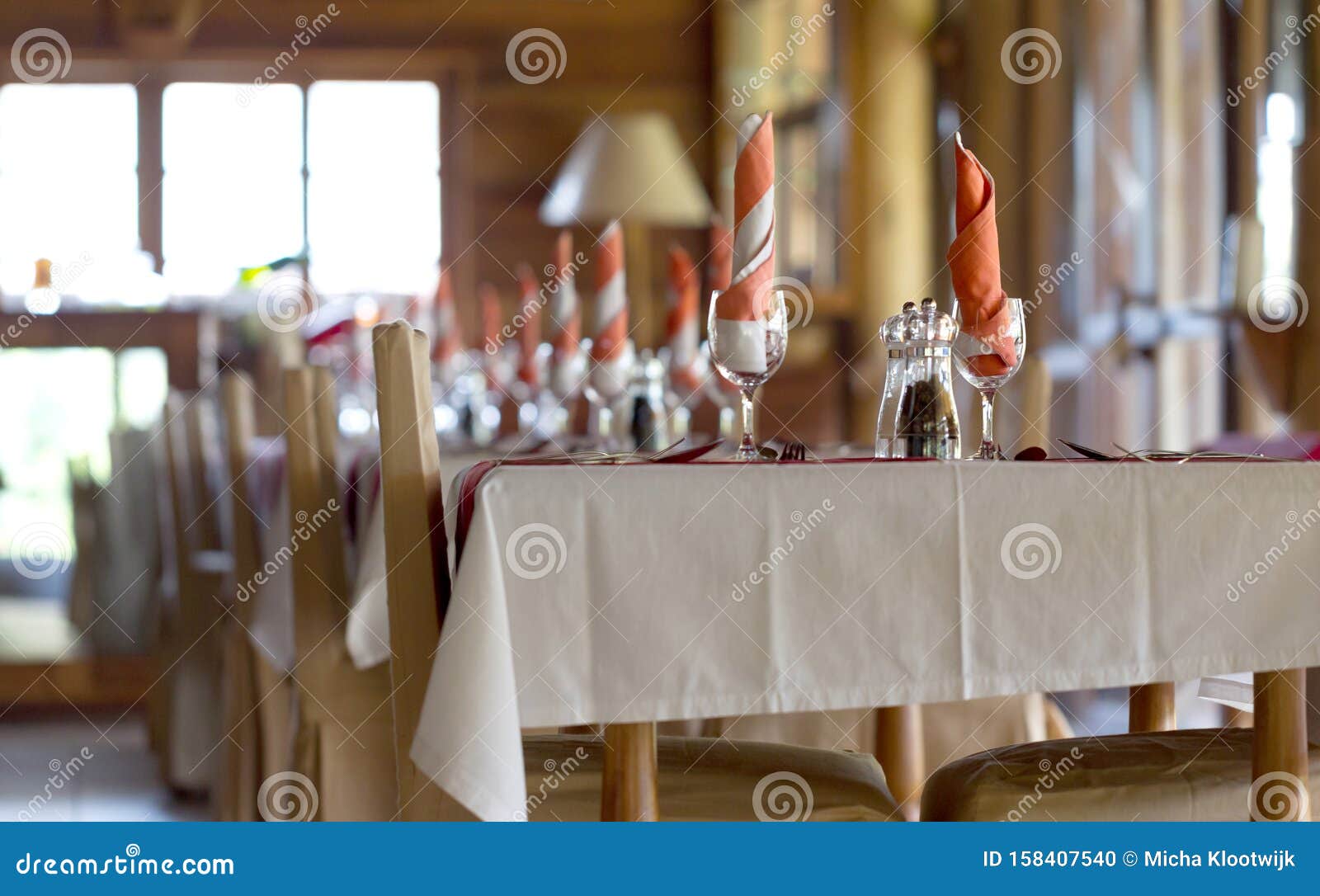 Beautiful Table Set in an Elegant Restaurant Stock Photo - Image of ...