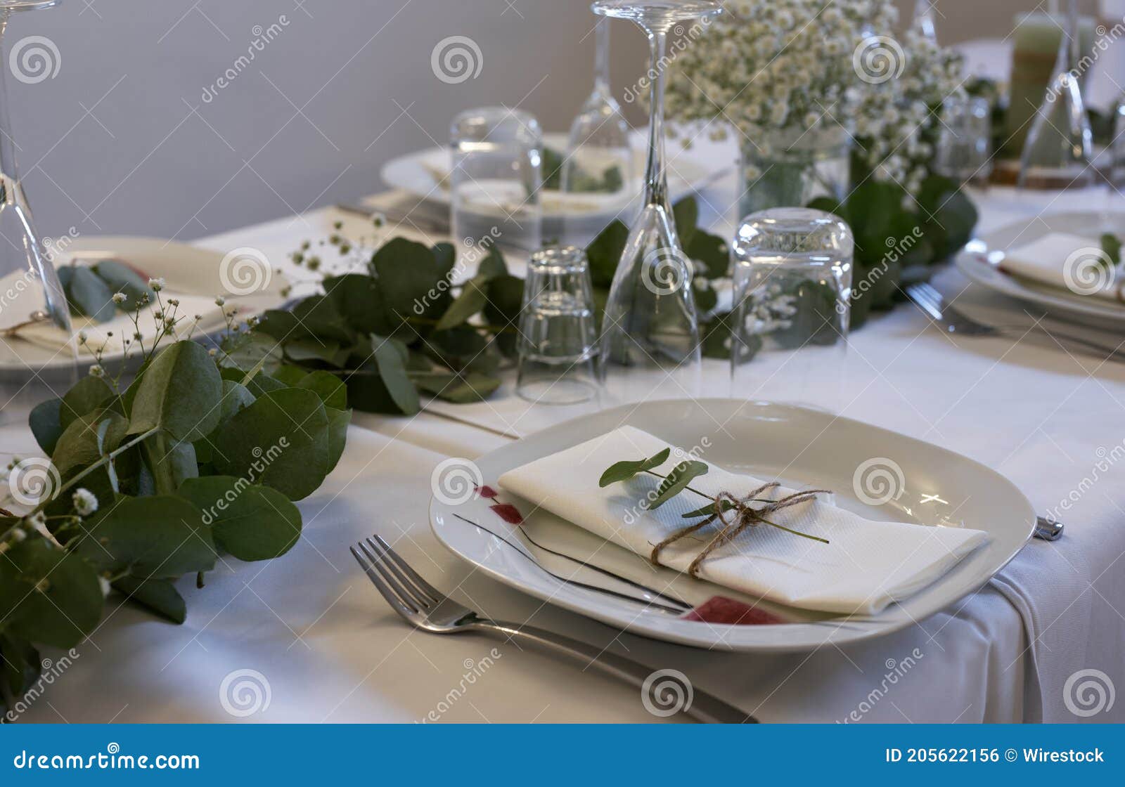 Beautiful Table Set Up for Some Wedding Event Stock Photo - Image of ...