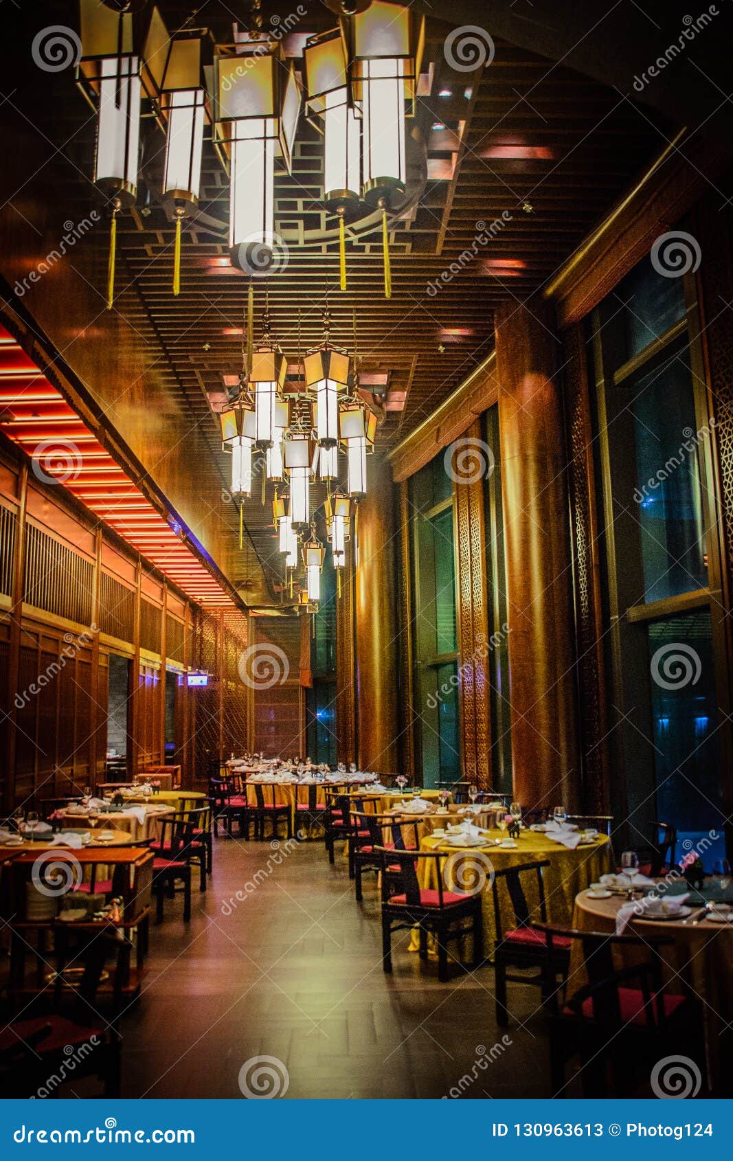 Table Setting in Beautiful Chinese Restaurant Stock Image - Image of ...