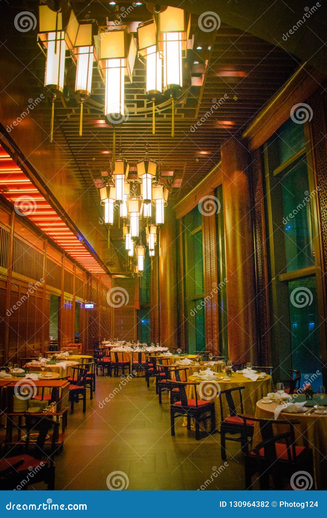 Table Setting in Beautiful Chinese Restaurant Stock Photo - Image of ...