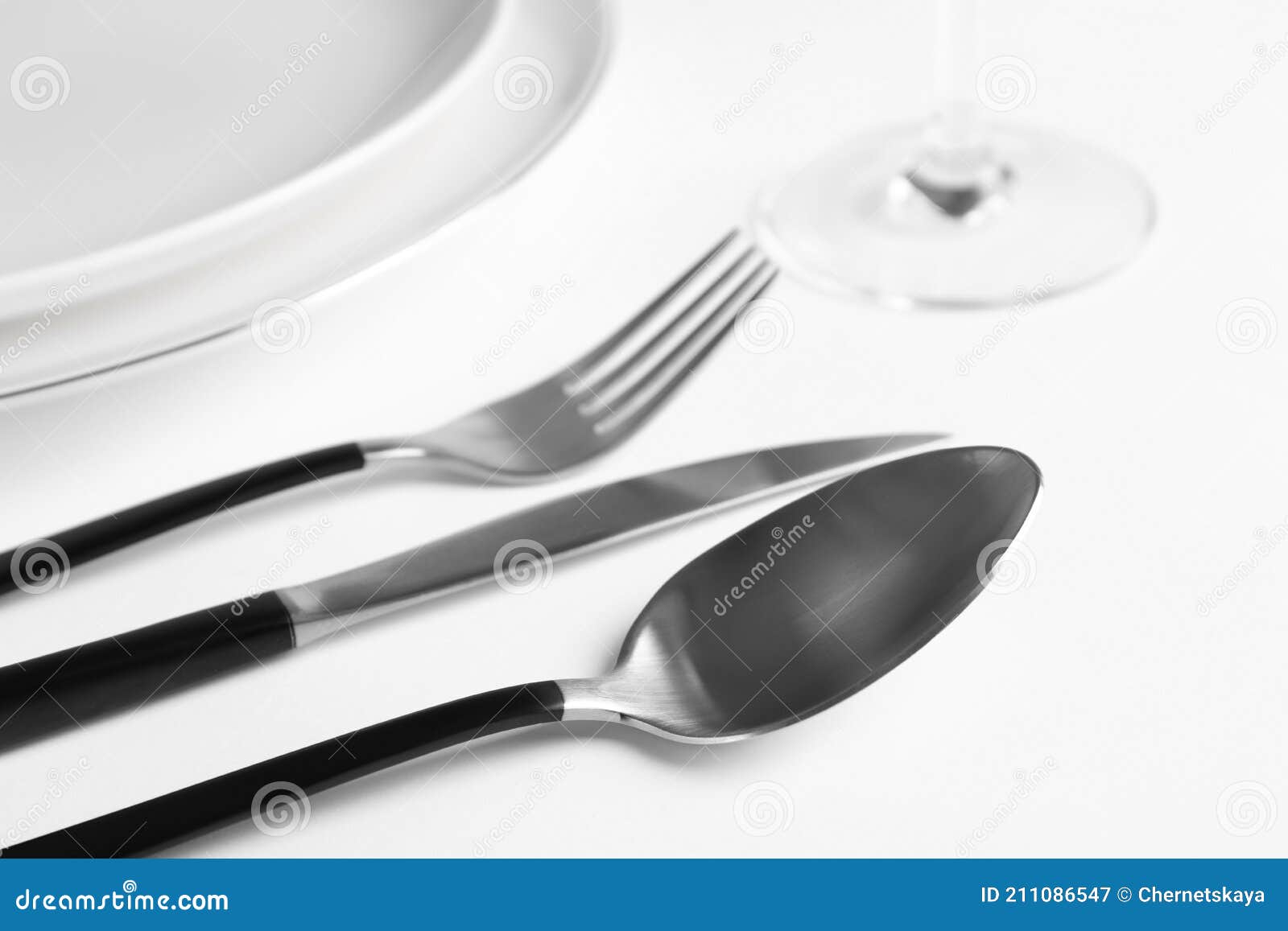 Beautiful Table Setting on White Background, Closeup Stock Image ...