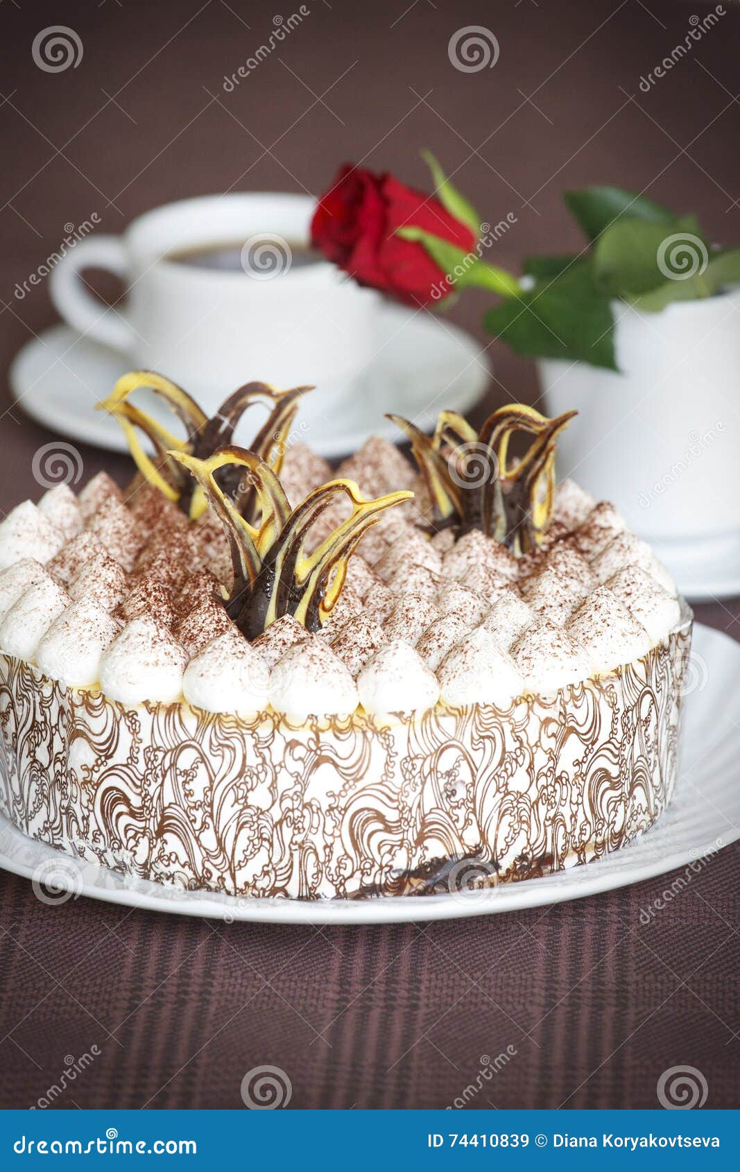 Beautiful Table with Sweets Coffee Cake Stock Image - Image of glass ...