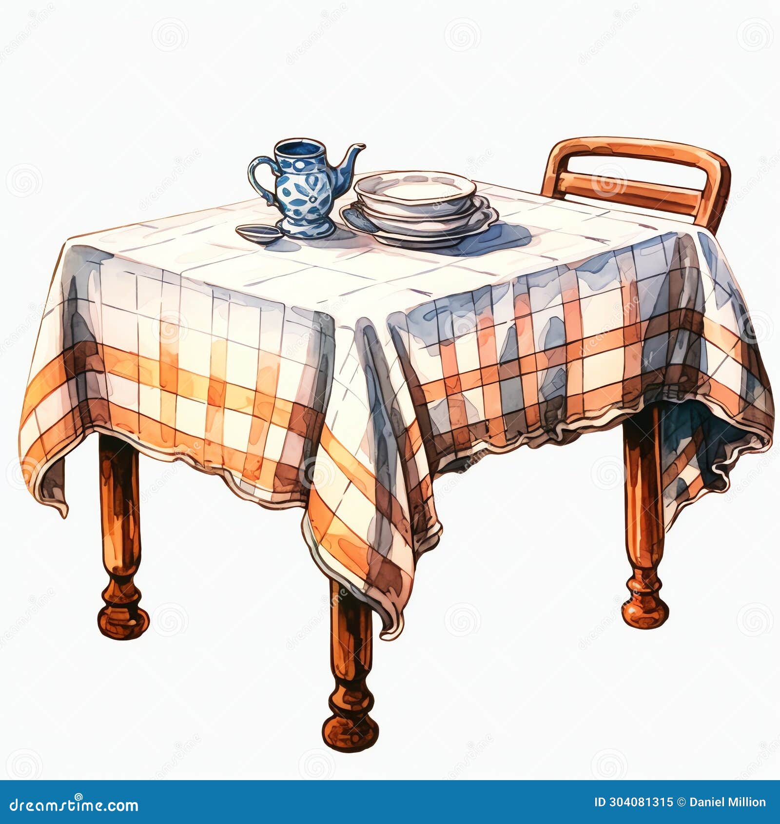 Beautiful Tablecloth Clipart Illustration Stock Illustration ...