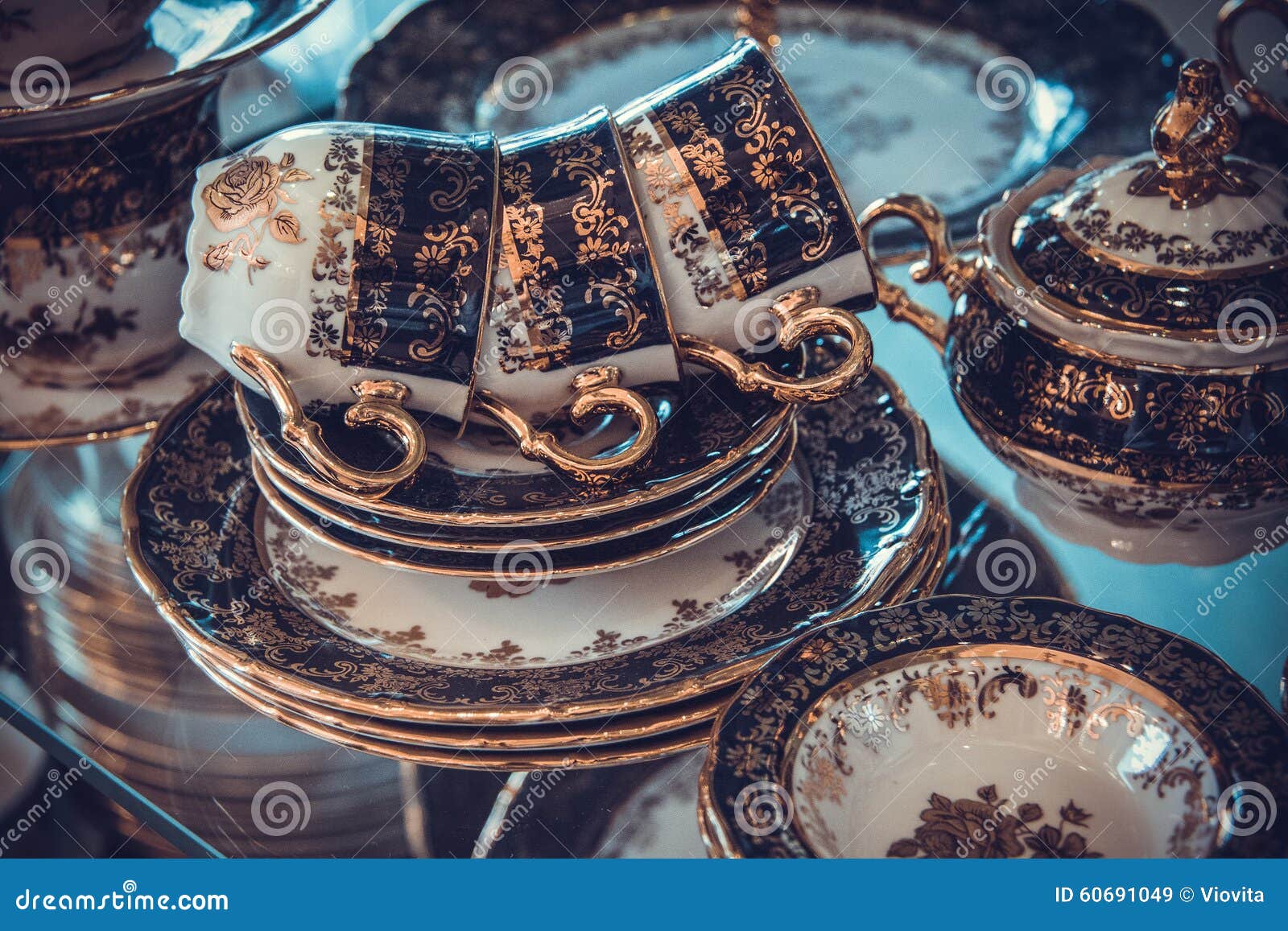 Beautiful Tableware Closeup Stock Image - Image of gilt, cuisine: 60691049