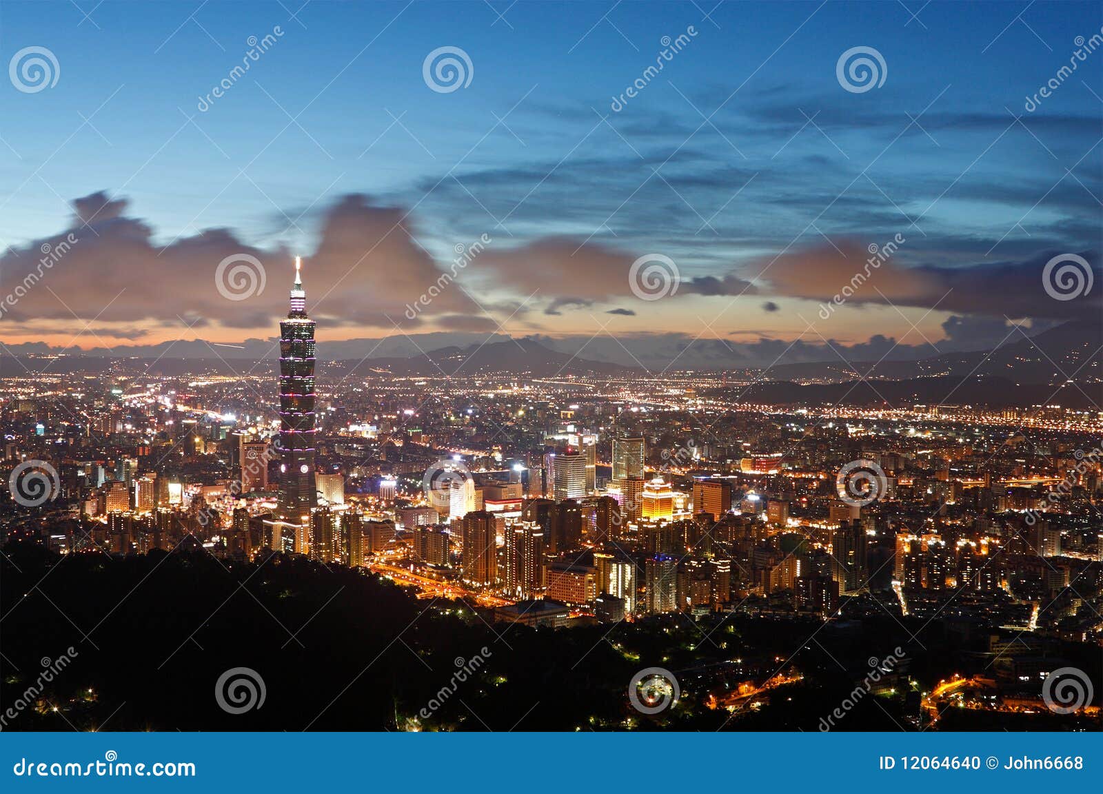 Beautiful Taipei Sunset Scene Stock Photo - Image of color, capital ...