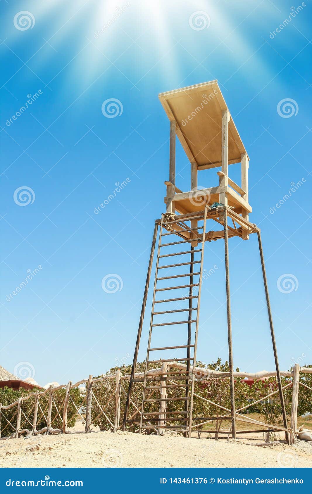 Beautiful Tall Watch Tower on the Seashore Nature Background Stock ...