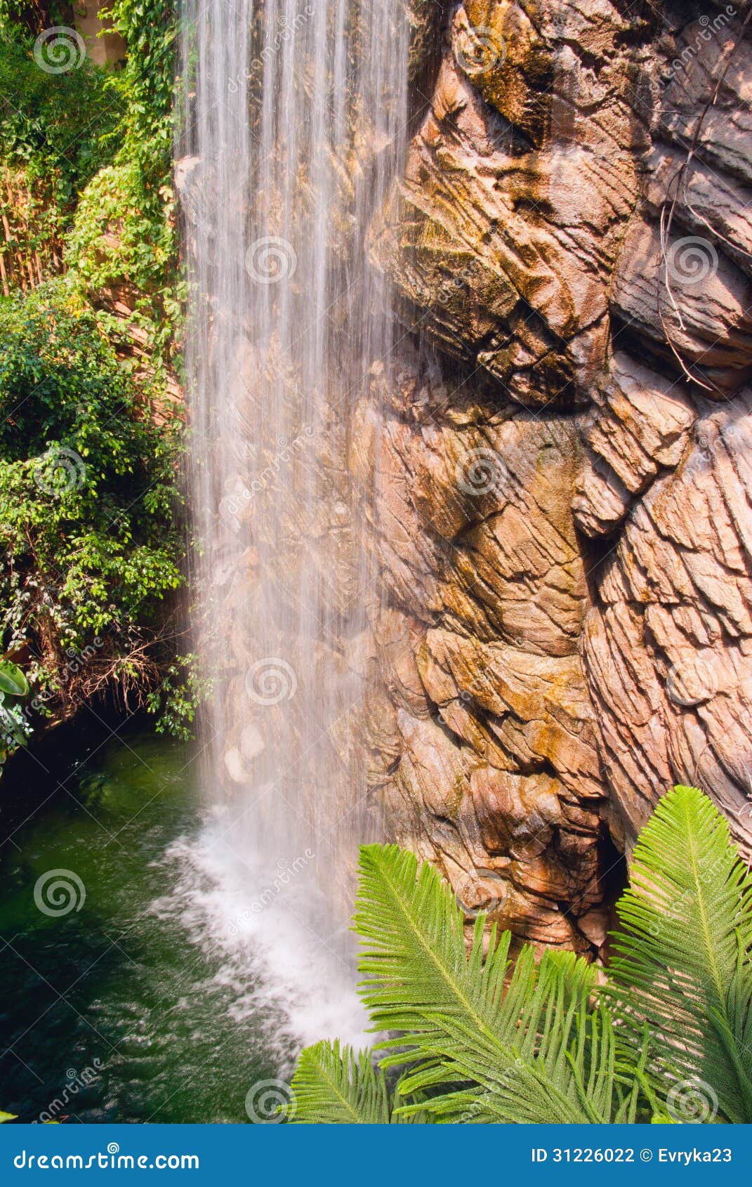 Beautiful tall Waterfall stock photo. Image of curve - 31226022