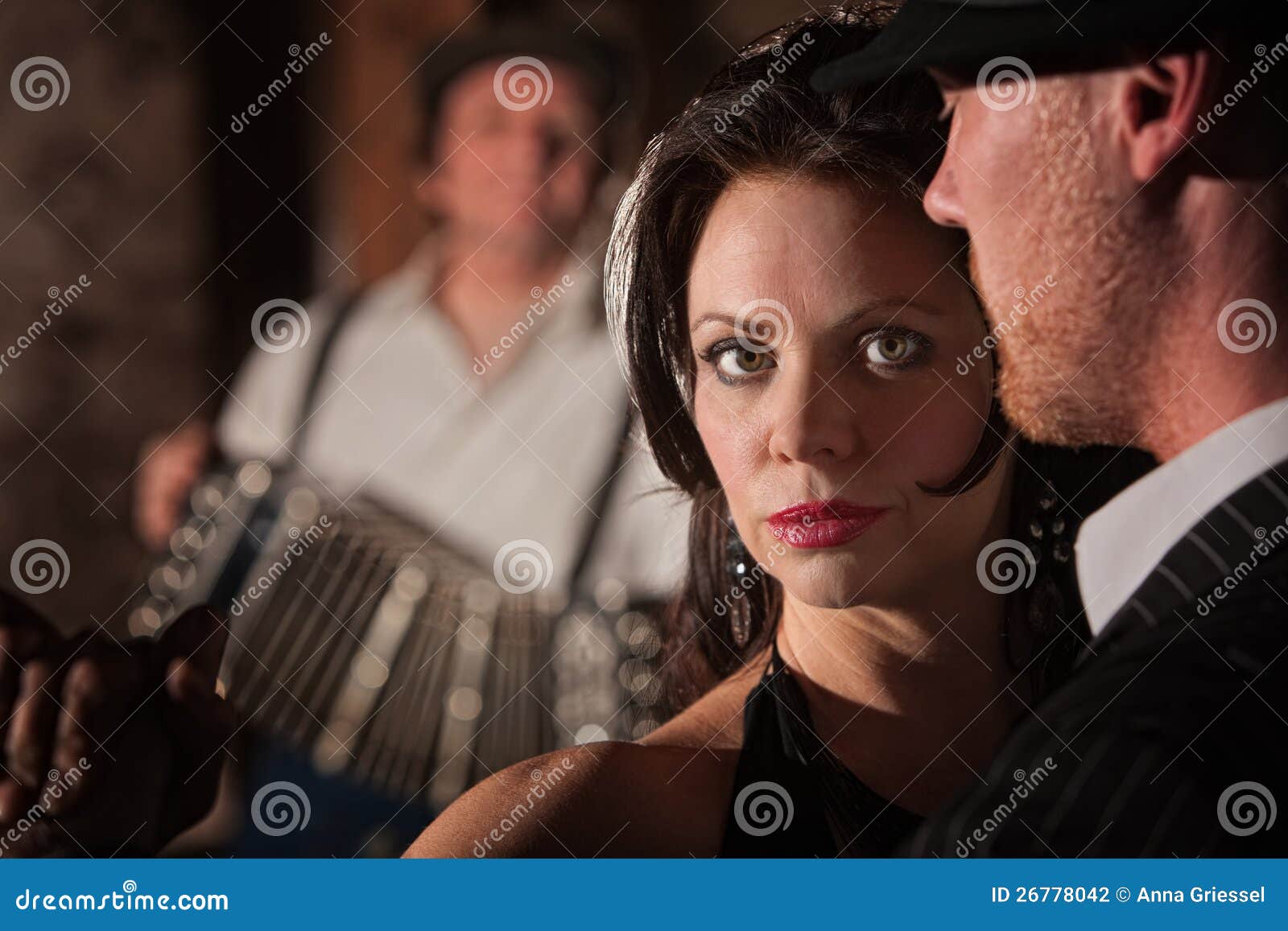 Beautiful Tango Dancer with Partner Stock Photo - Image of bellows ...