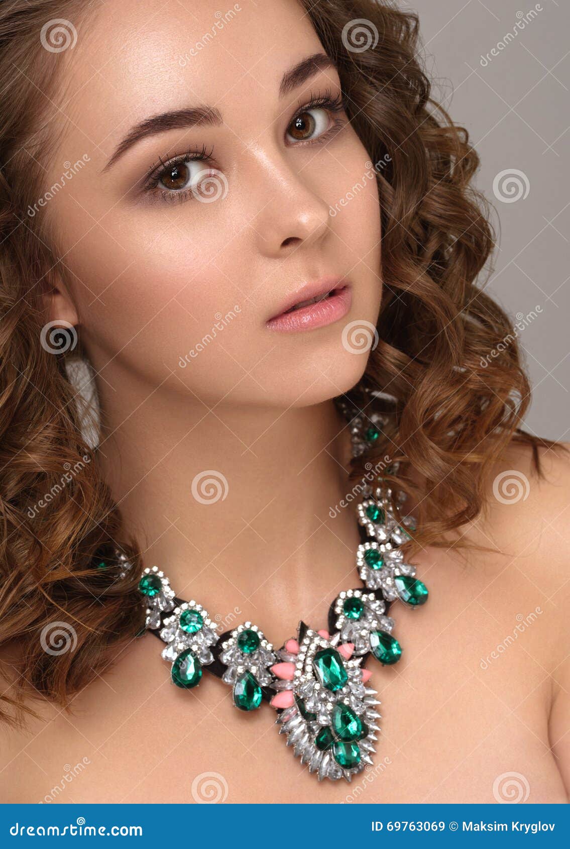 Beautiful Tanned Model Looking into the Camera Stock Image - Image of ...