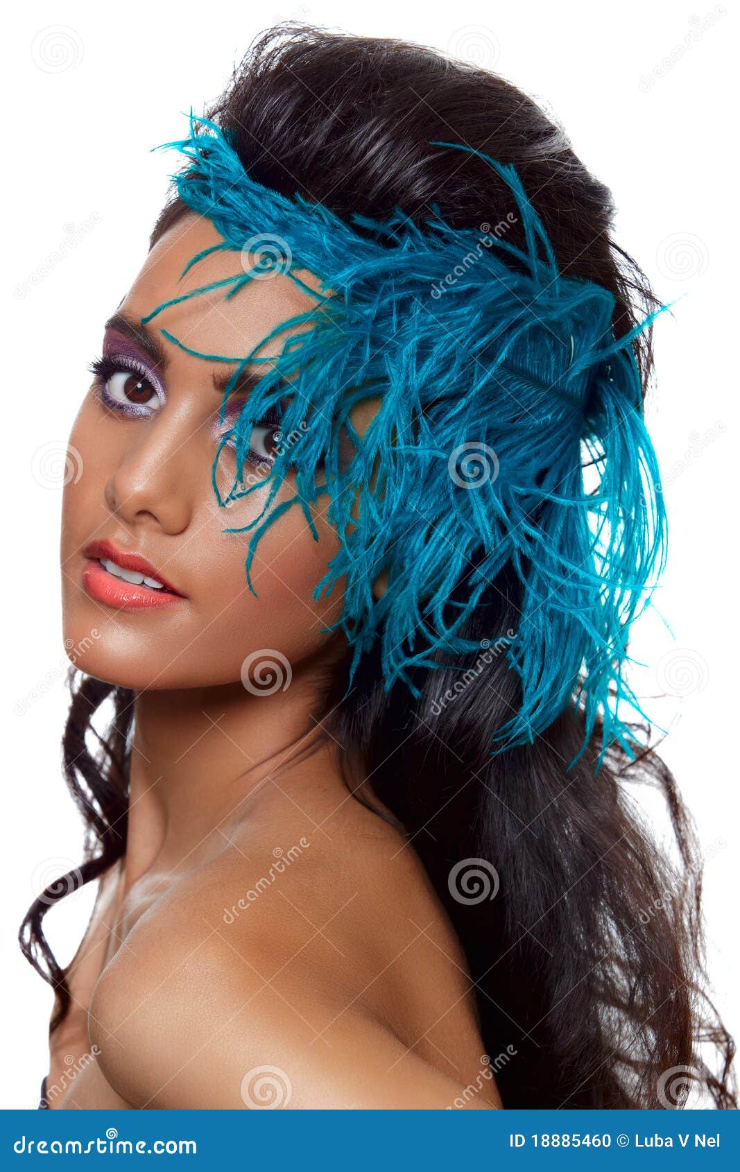 Beautiful tanned woman stock photo. Image of blue, indian - 18885460