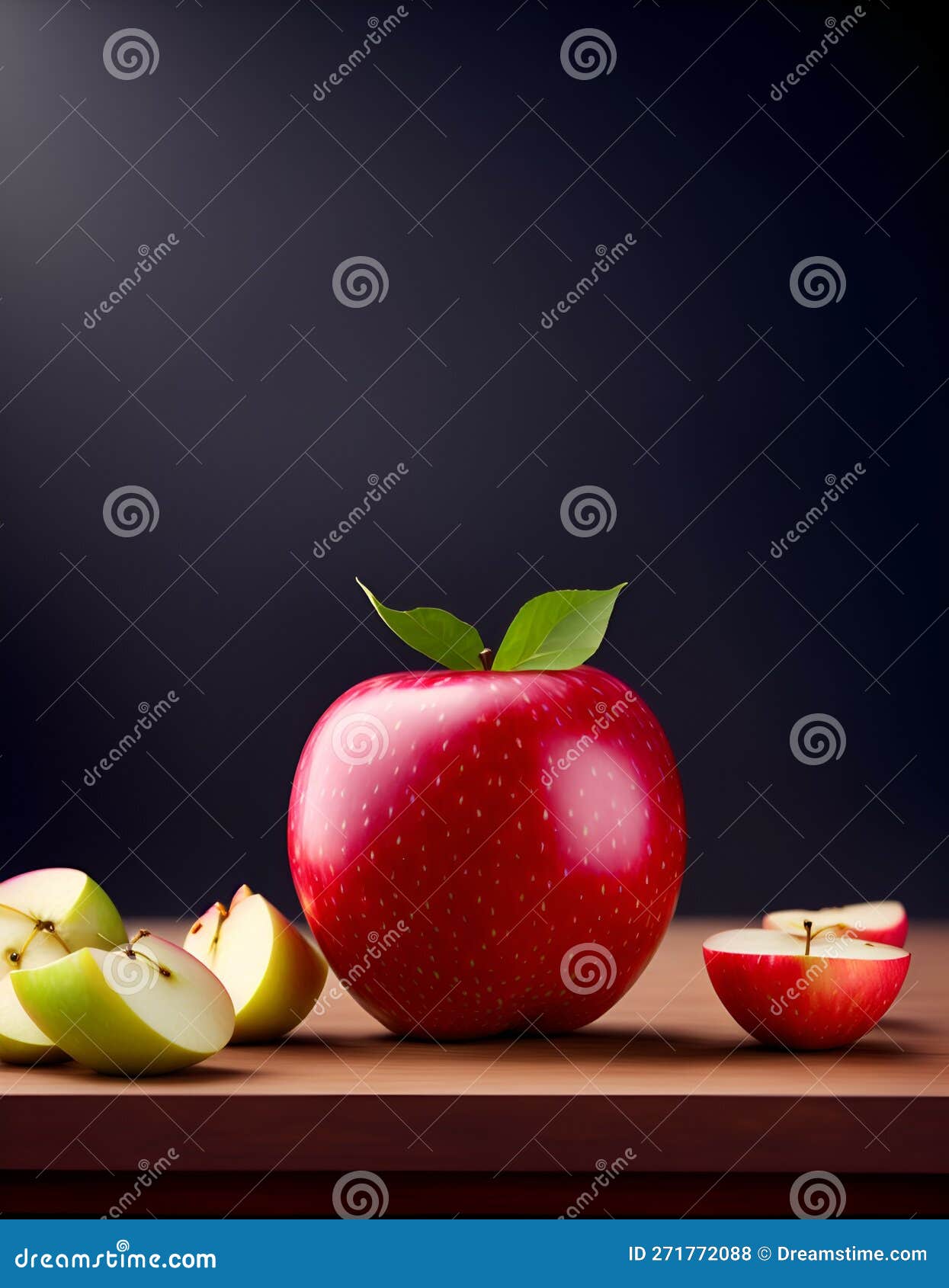 A Beautiful and Tasty Apple on a Table, AI Generated Stock Illustration ...