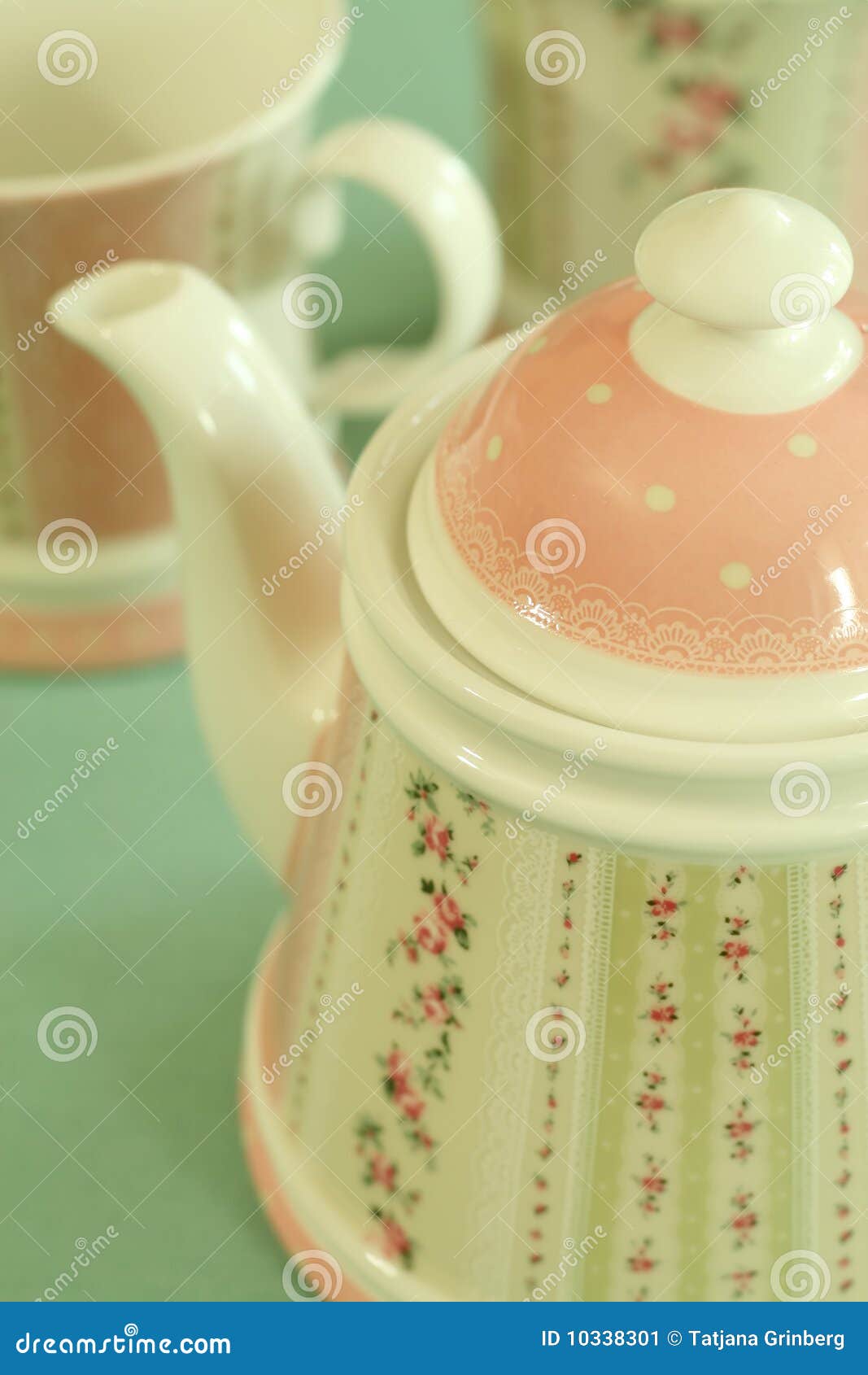 Beautiful Tea Service with Ornament. Stock Image - Image of dish ...