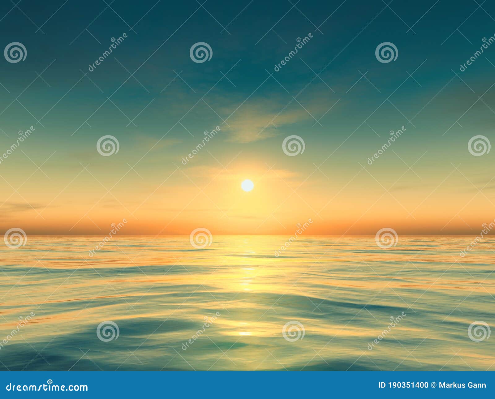 Beautiful Teal and Orange Sunset Background Stock Illustration ...