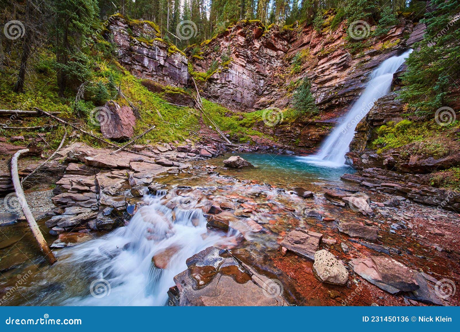 Beautiful Teal Water Waterfall in Gorge Stock Photo - Image of autumn ...