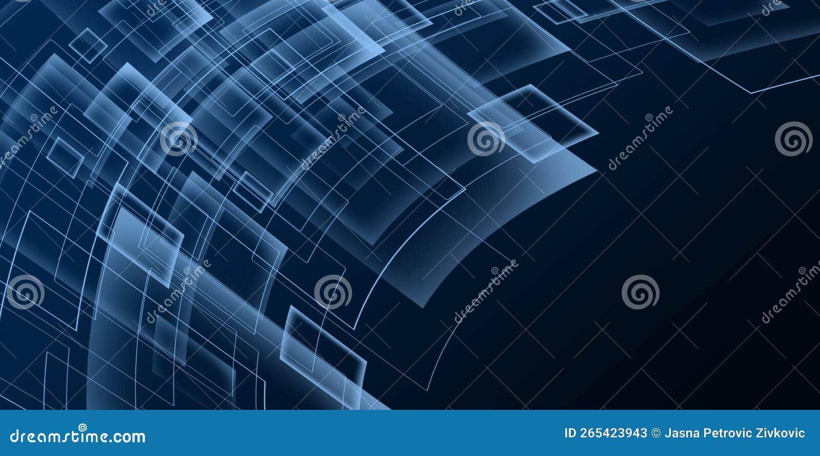 Tech Geometric Blue Background with Squares Stock Illustration ...