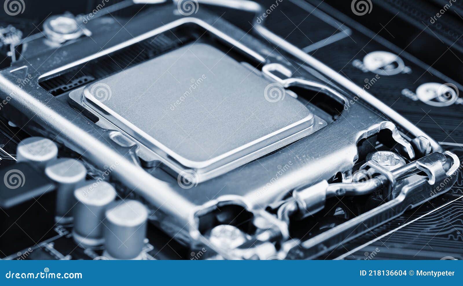 Beautiful Technological Photo of the Processor on the Motherboard ...