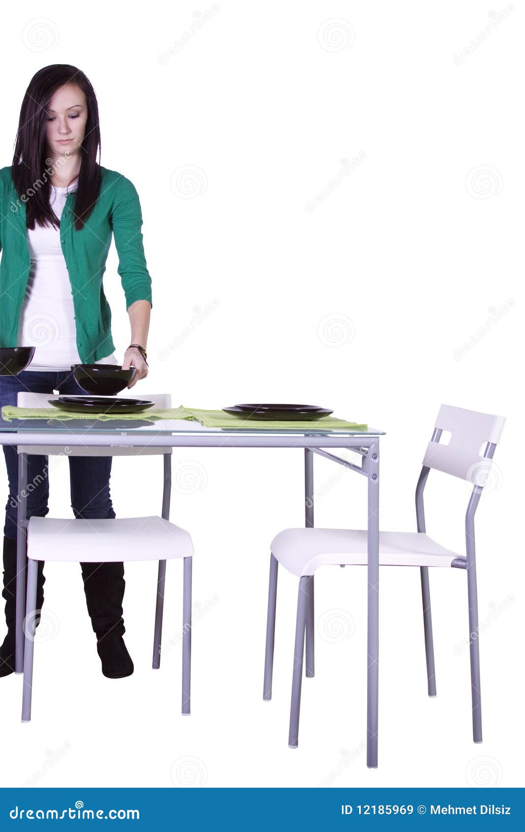 Beautiful Teenager Preparing the Table Stock Image - Image of person ...