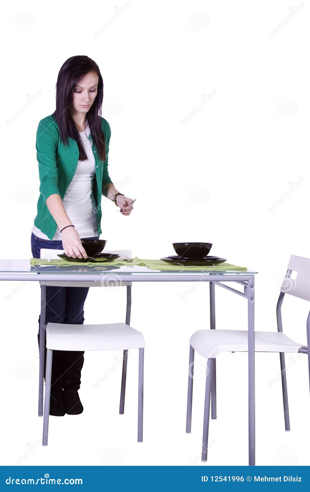 Beautiful Teenager Preparing the Table Stock Photo - Image of caucasian ...