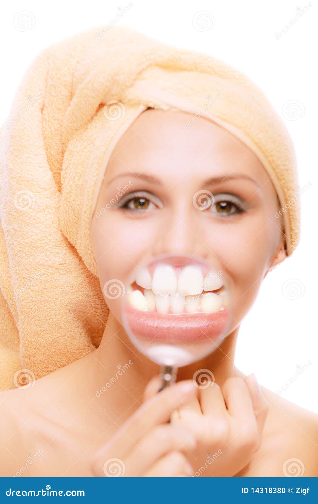 Beautiful Teeth of Young Girl Stock Photo - Image of brunette, fashion ...