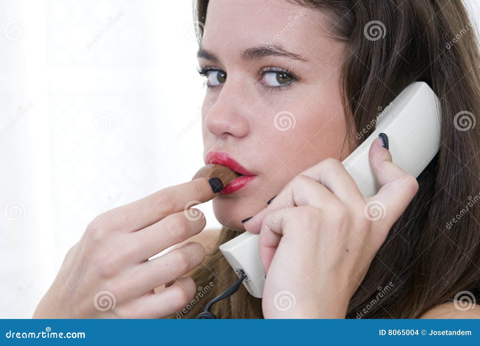 Beautiful Telephonist Secretary Talking by Phone Stock Photo - Image of ...