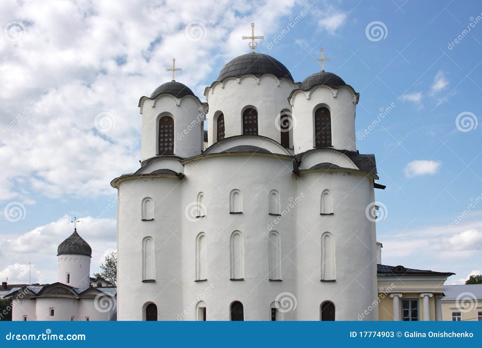 Beautiful Temple in City Great Novgorod Stock Image - Image of sight ...