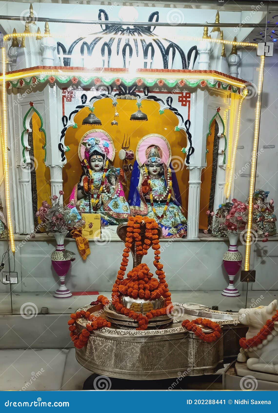 Beautiful Temple of Shiva Parvati with Nandi Ji Stock Image - Image of ...