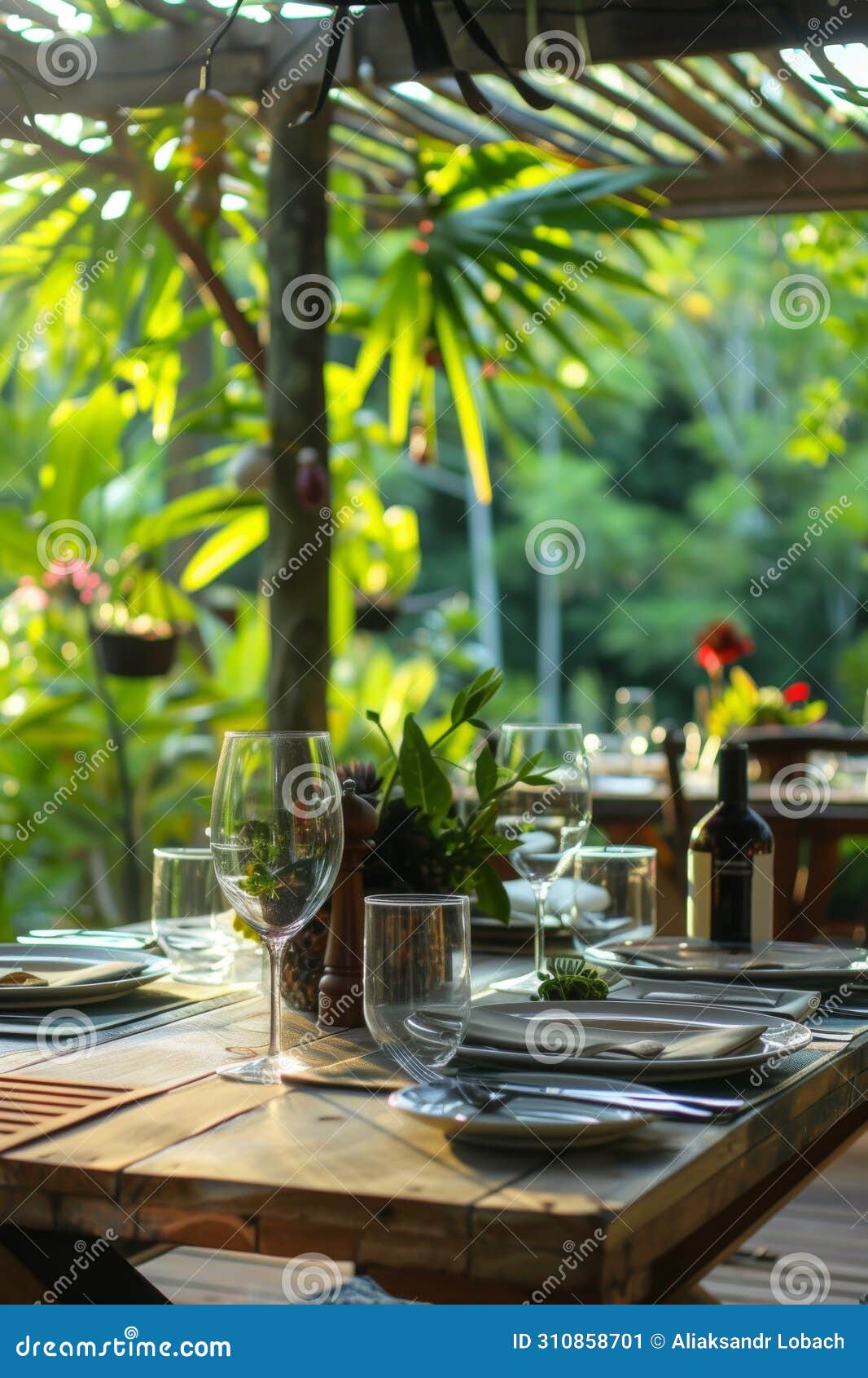 A Beautiful Terrace for Relaxing with a Dining Table and Chairs. Design ...