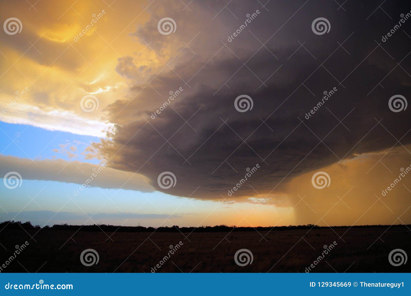 Beautiful Texas Prairie Supercell Storm Stock Image - Image of ...