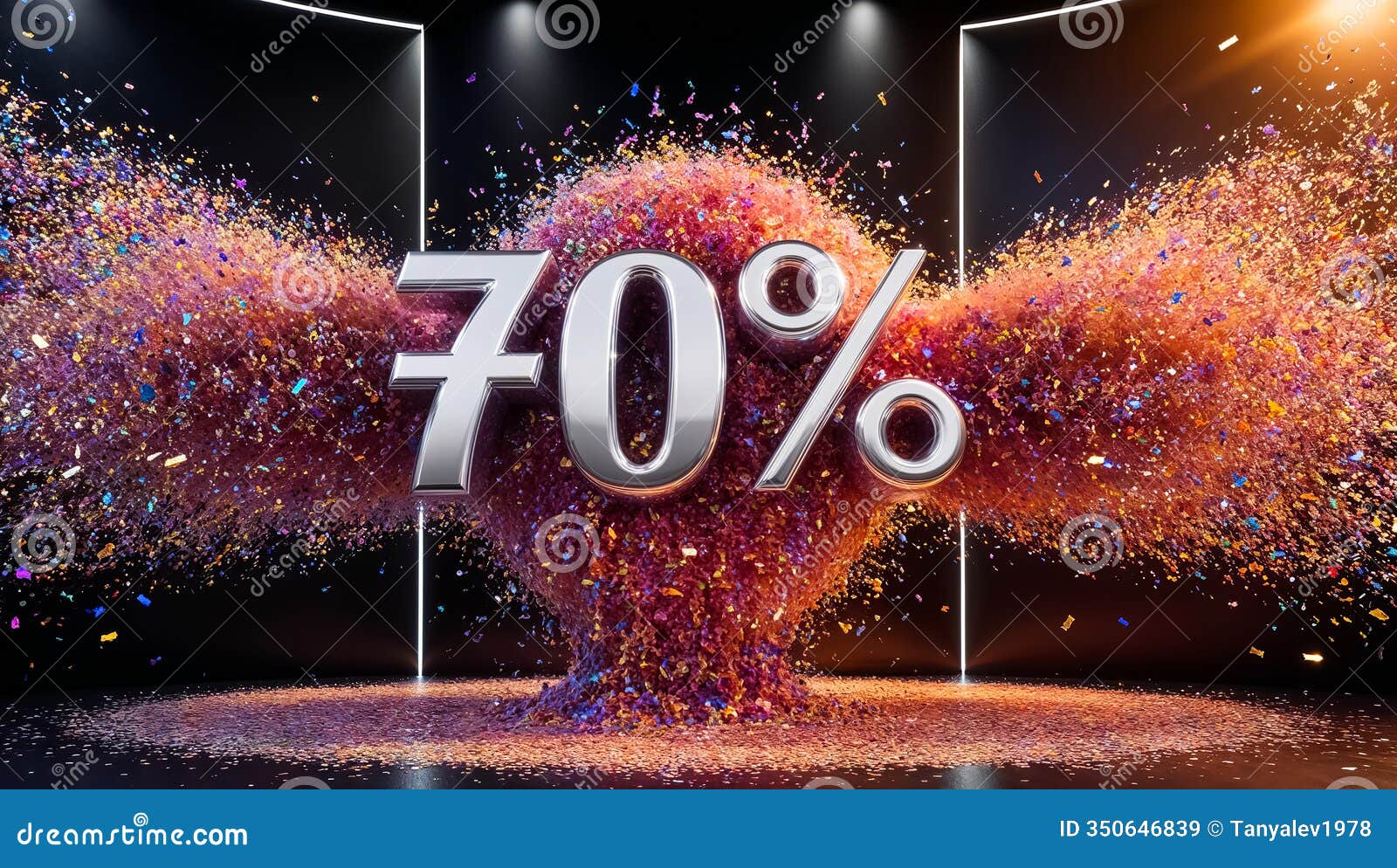 Beautiful Text 70 , Glitter, Background Stock Illustration ...