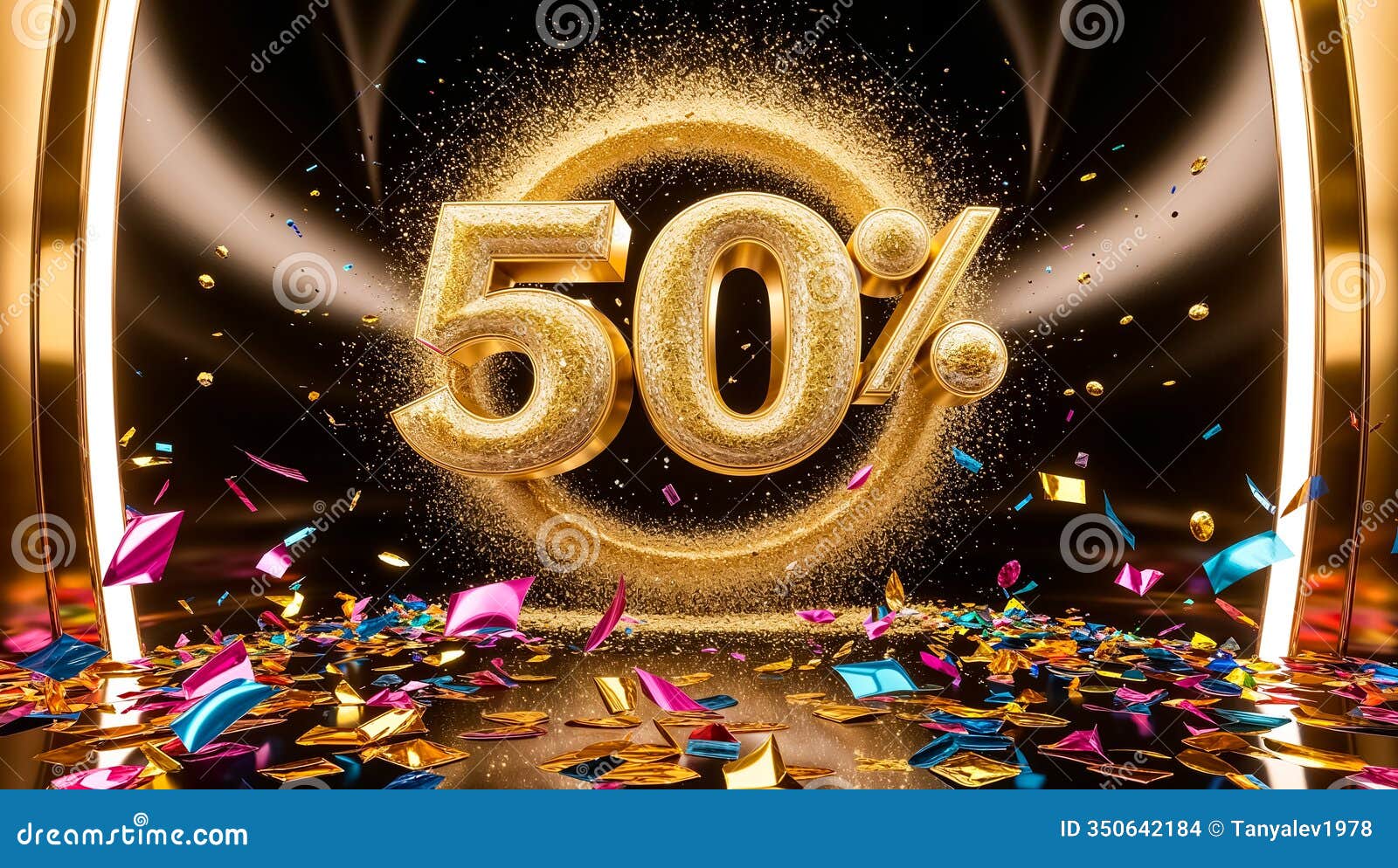 Beautiful Text 50 , Glitter, Background Stock Illustration ...