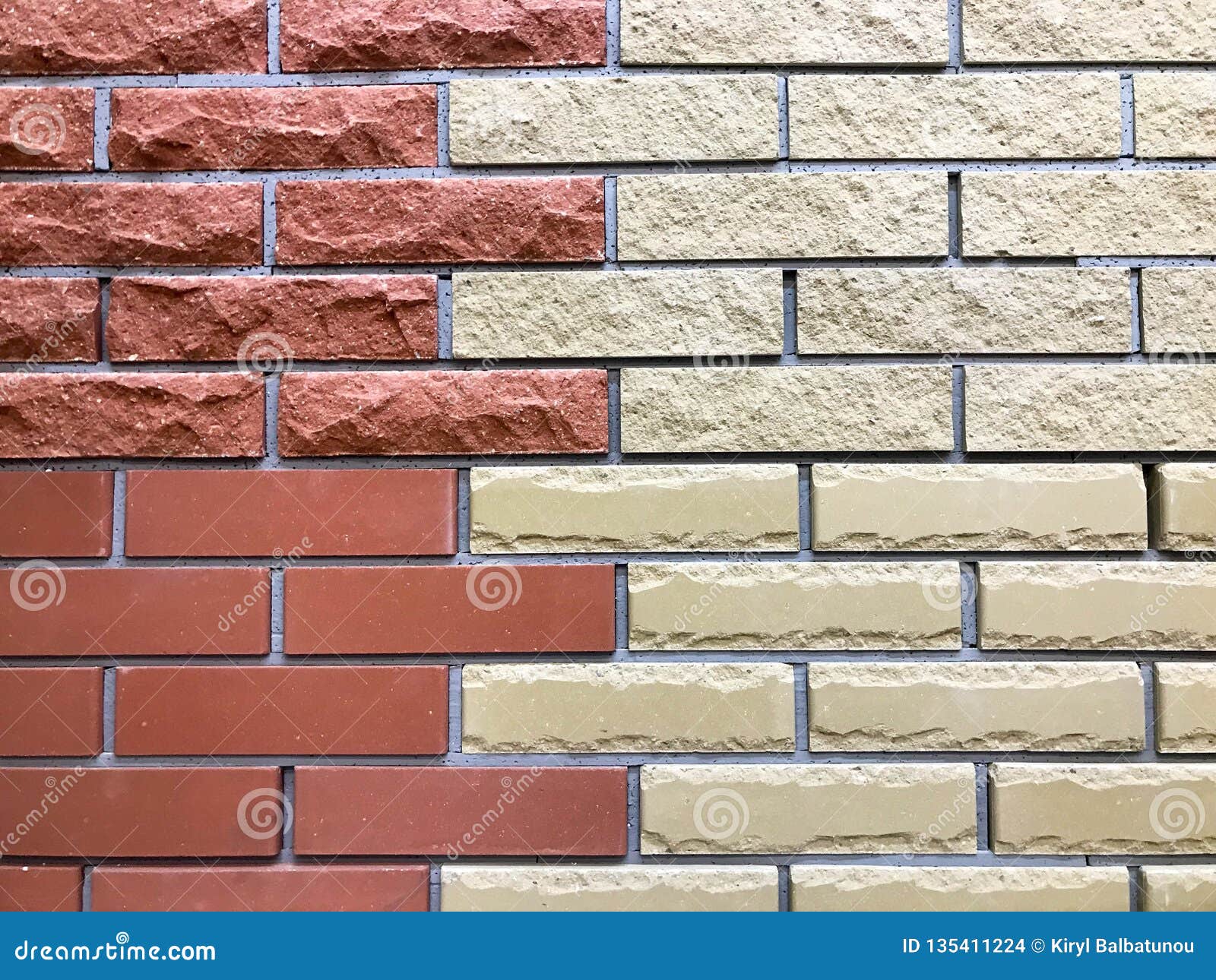 Texture of a Decorative Wall of Two-tone Construction Brown and Yellow ...