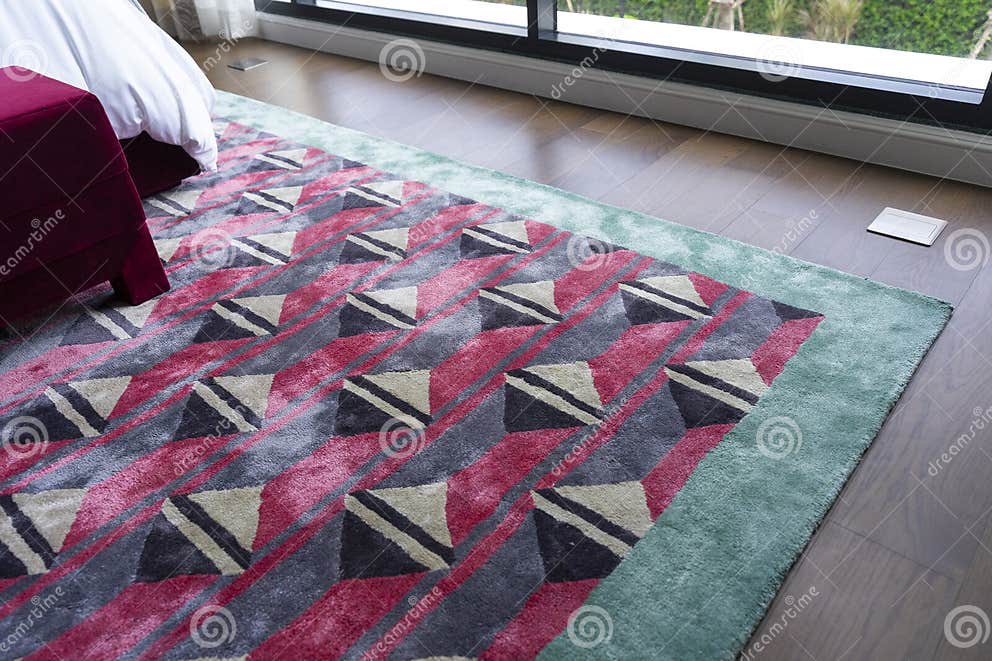 BEAUTIFUL TEXTURE of GRAPHIC PATTERN CARPETS in HOME ROOM. Stock Photo ...