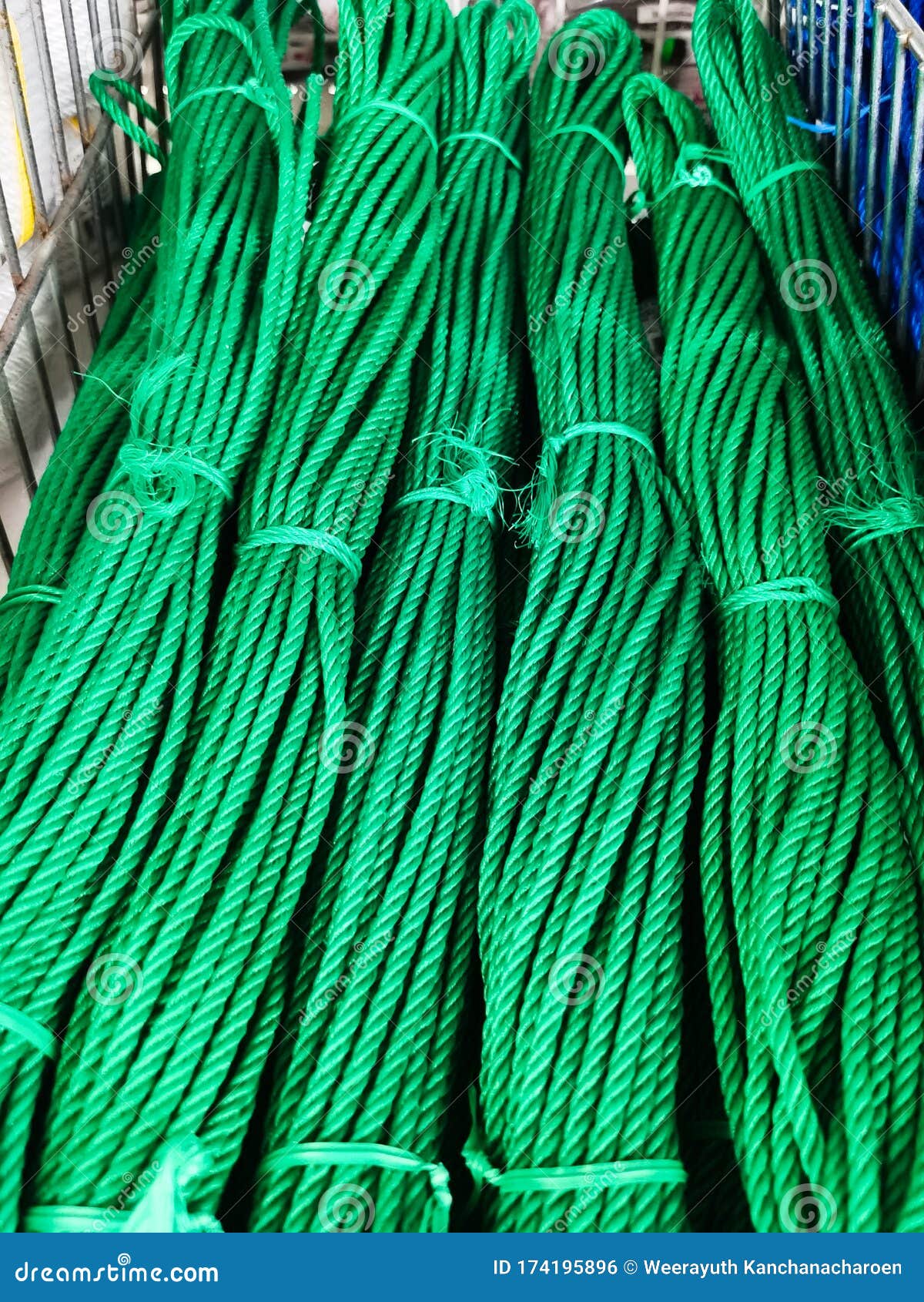 Beautiful Texture Green Rope Pile Closeup Stock Photo - Image of navy ...
