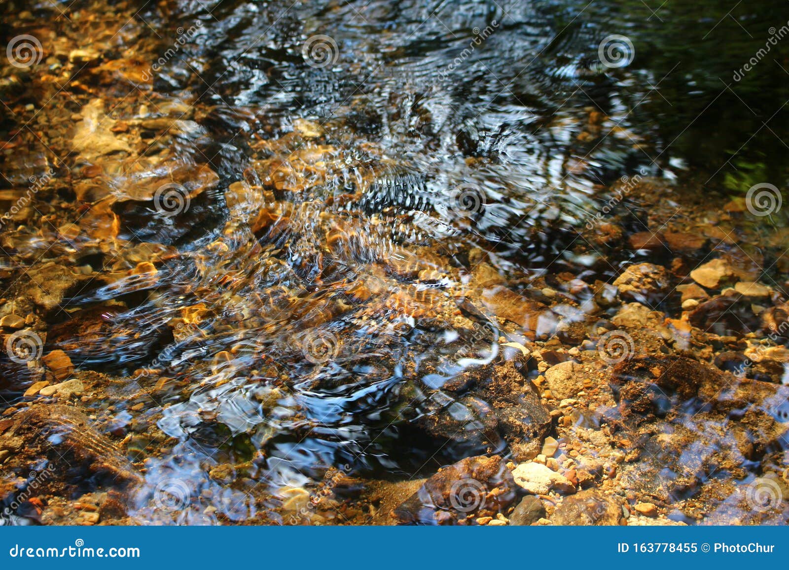 Beautiful Texture of Water Ripples in a Shallow Creek Stock Image ...