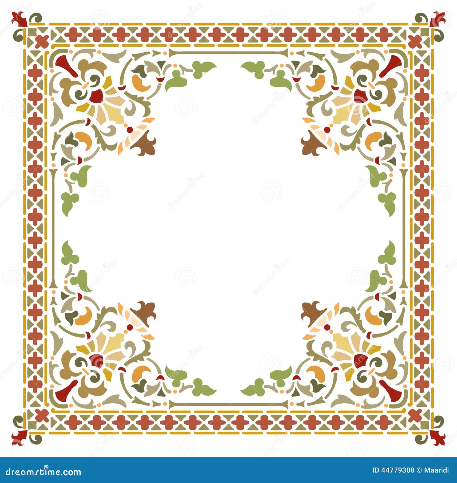 Beautiful Textured Border Frame Vector Illustration | CartoonDealer.com ...