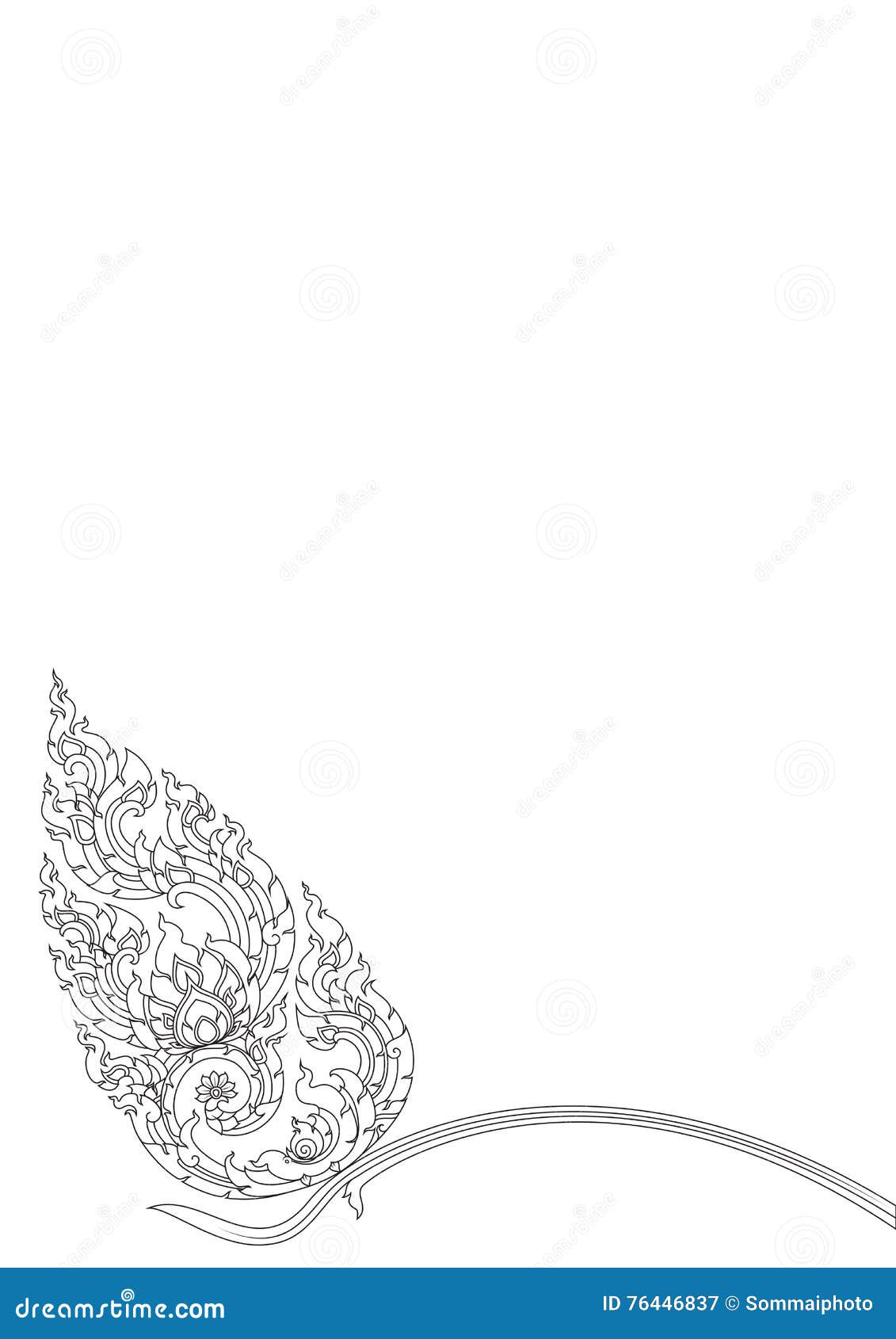 Beautiful Thai art pattern stock illustration. Illustration of ornate ...