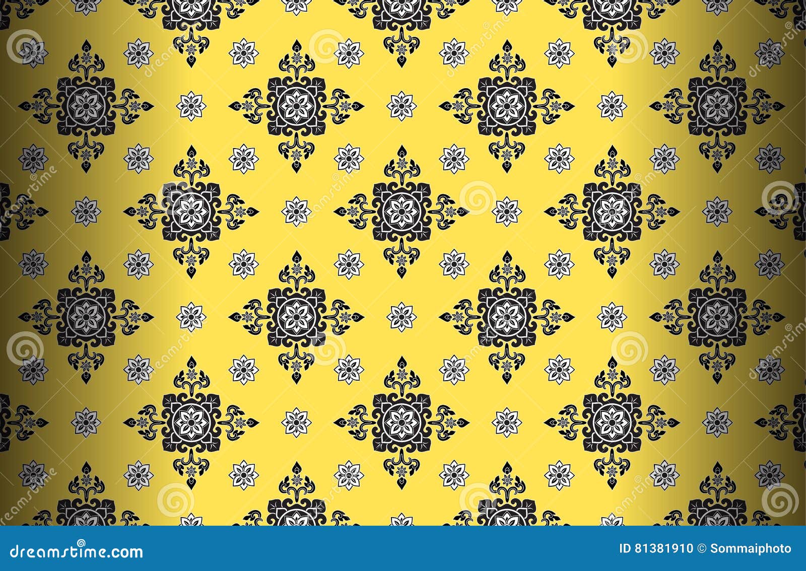 Beautiful Thai art pattern stock illustration. Illustration of fabric ...