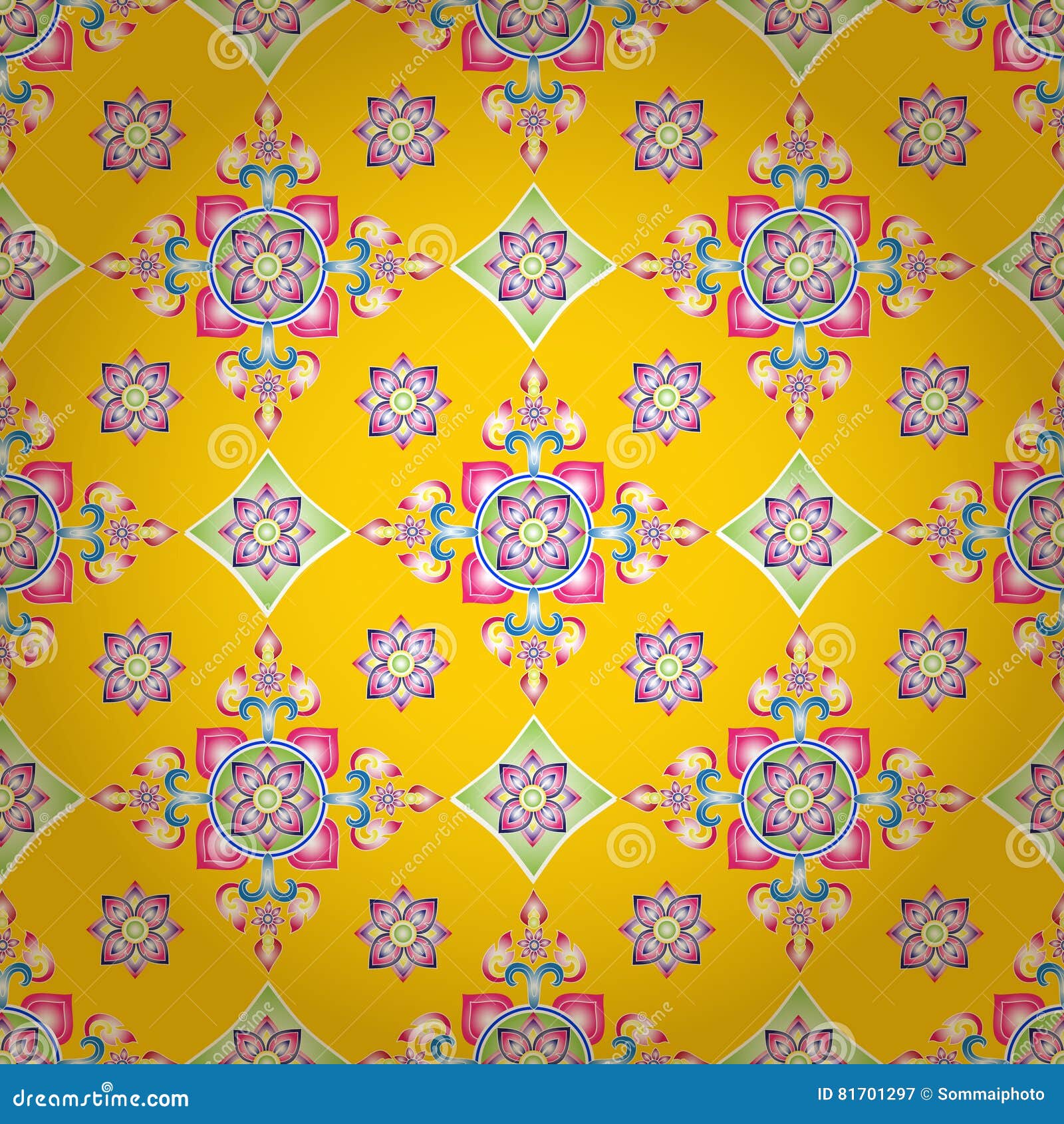 Beautiful Thai art pattern stock vector. Illustration of thai - 81701297