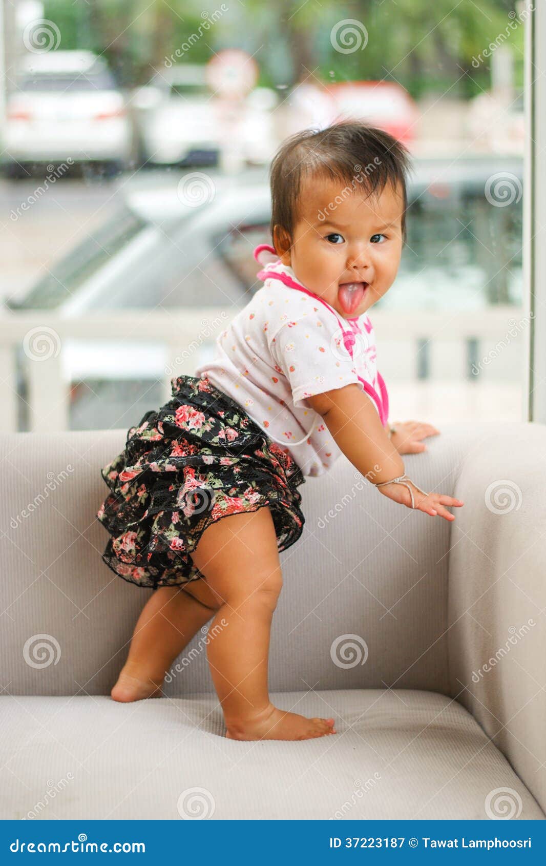 A Beautiful Thai Japan Baby Smiling Stock Image - Image of selected ...