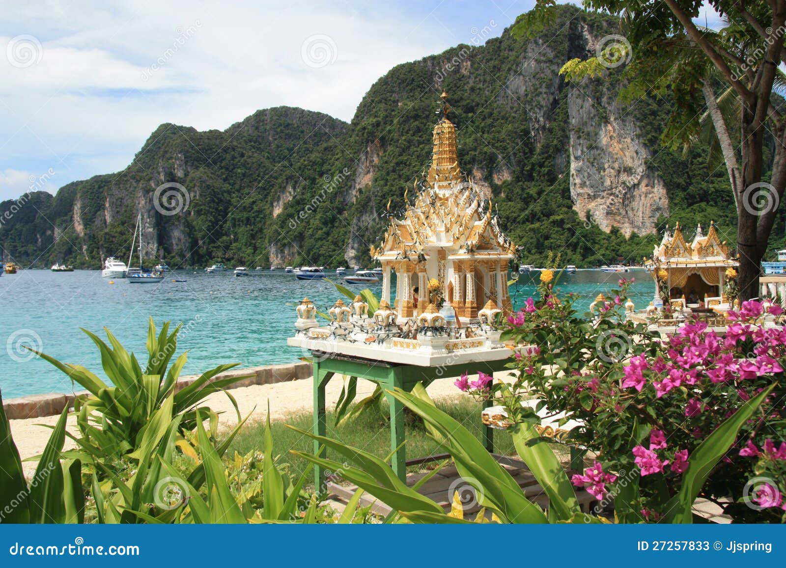 Beautiful Thailand Landscape with a Small Pagoda Stock Image - Image of ...