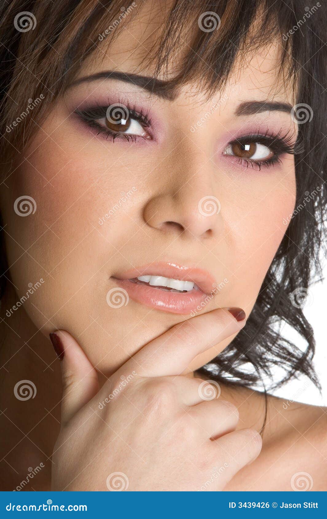 Beautiful Thinking Woman stock photo. Image of woman, think - 3439426