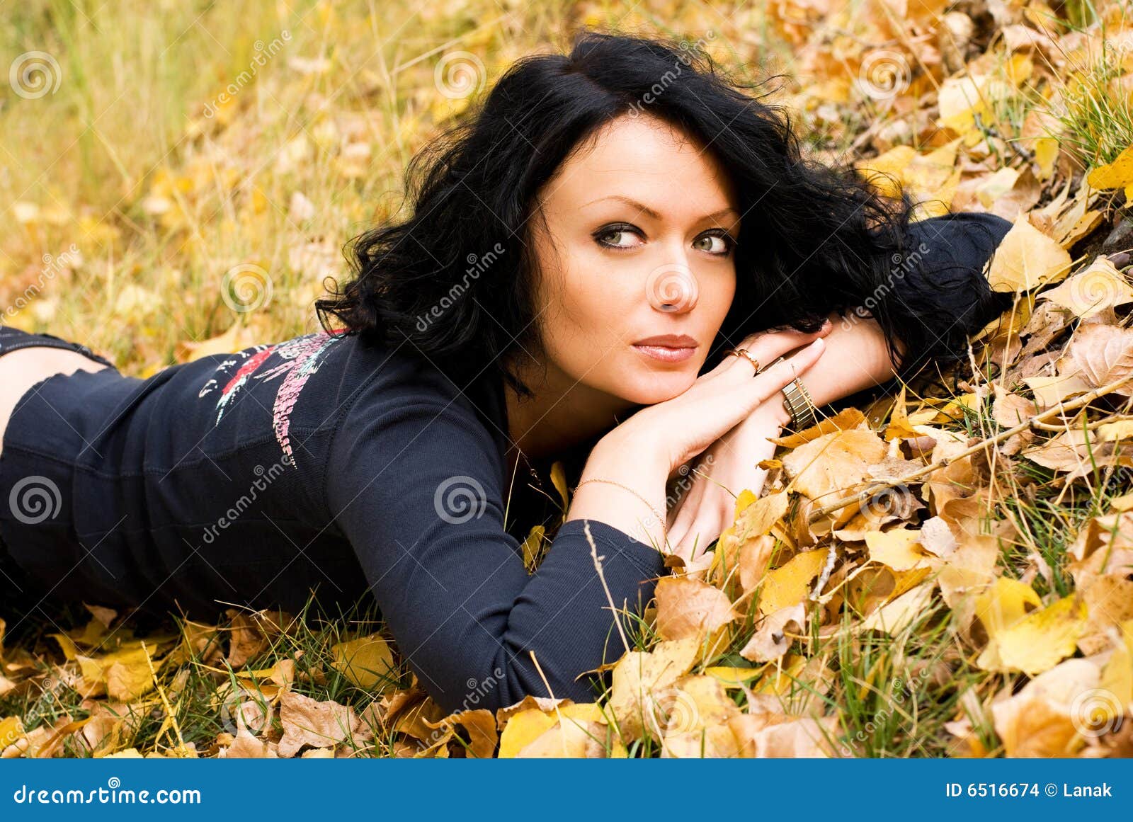 Beautiful Thoughtful Girl in the Park Stock Photo - Image of break ...
