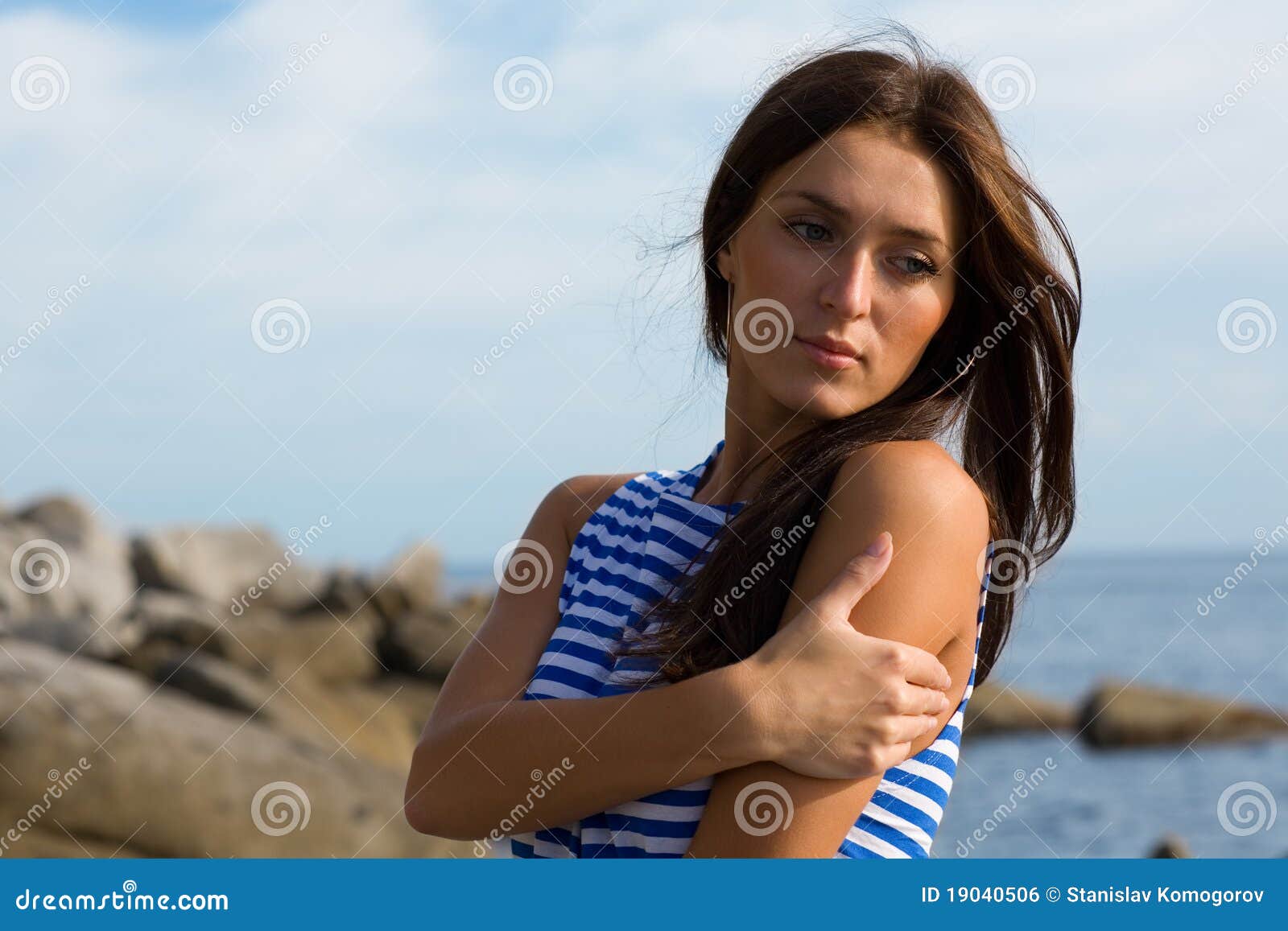 Beautiful thoughtful woman stock photo. Image of relaxation - 19040506