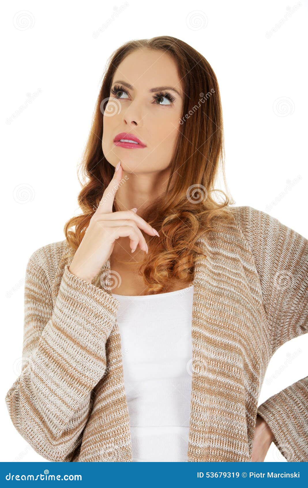 Beautiful Thoughtful Woman. Stock Image - Image of finger, imagine ... Beautiful Thoughtful Woman. Stock Image - Image of finger, imagine ...