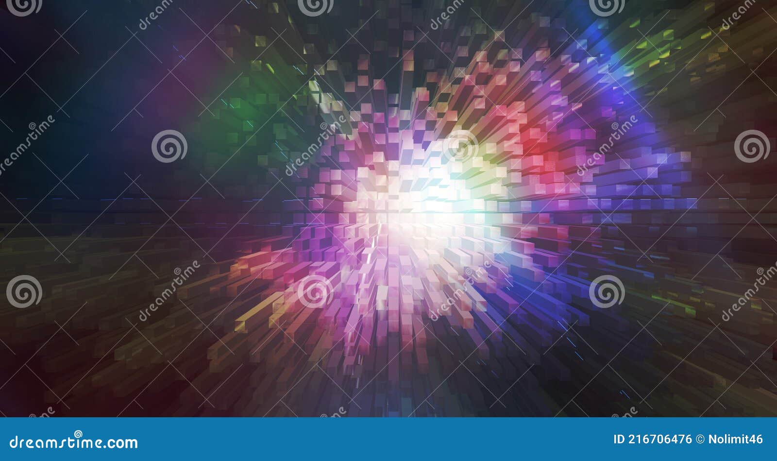 Beautiful Three-dimensional Distortion with Lighting, 3d Rendering ...