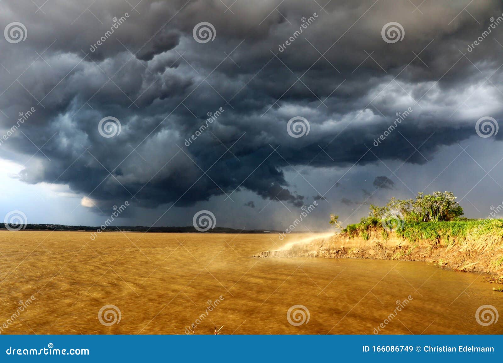 Thunderstorm on the Amazon River - Amazon, Brazil Stock Image - Image ...