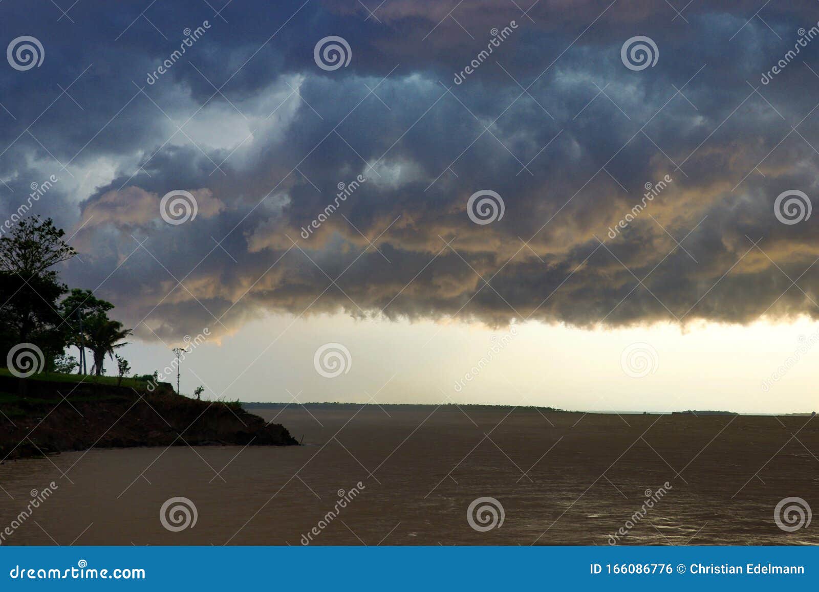 Thunderstorm on the Amazon River - Amazon, Brazil Stock Photo - Image ...