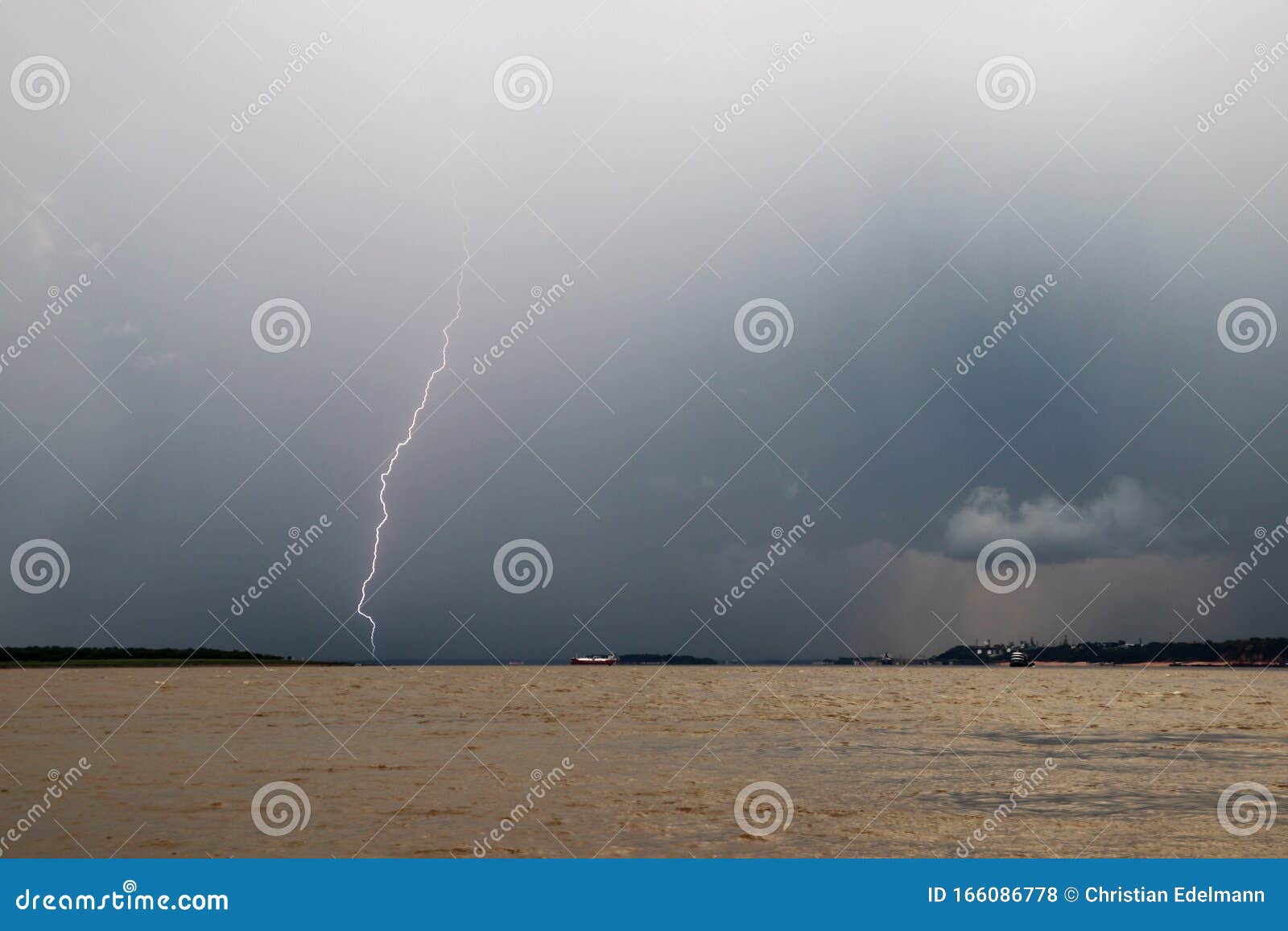 Thunderstorm on the Amazon River - Amazon, Brazil Stock Photo - Image ...